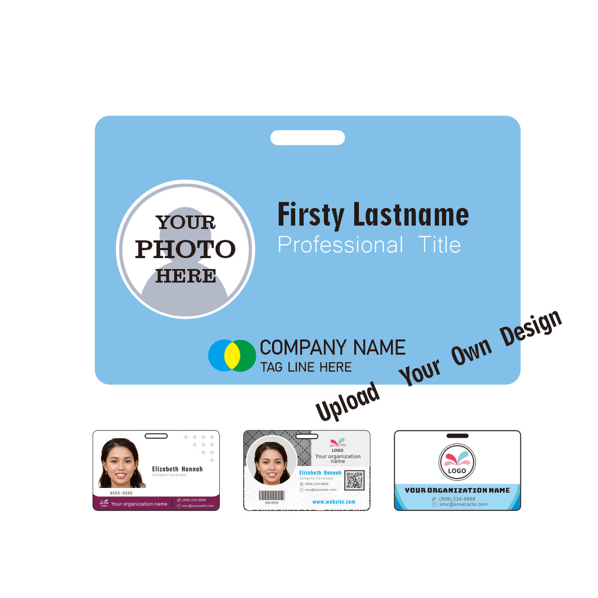 Custom Id Badge, Personalized Employee Photo Identification Card with