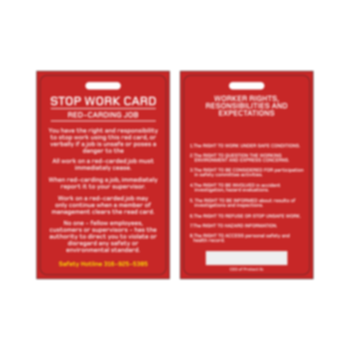 PROTECT STOP WORK CARD