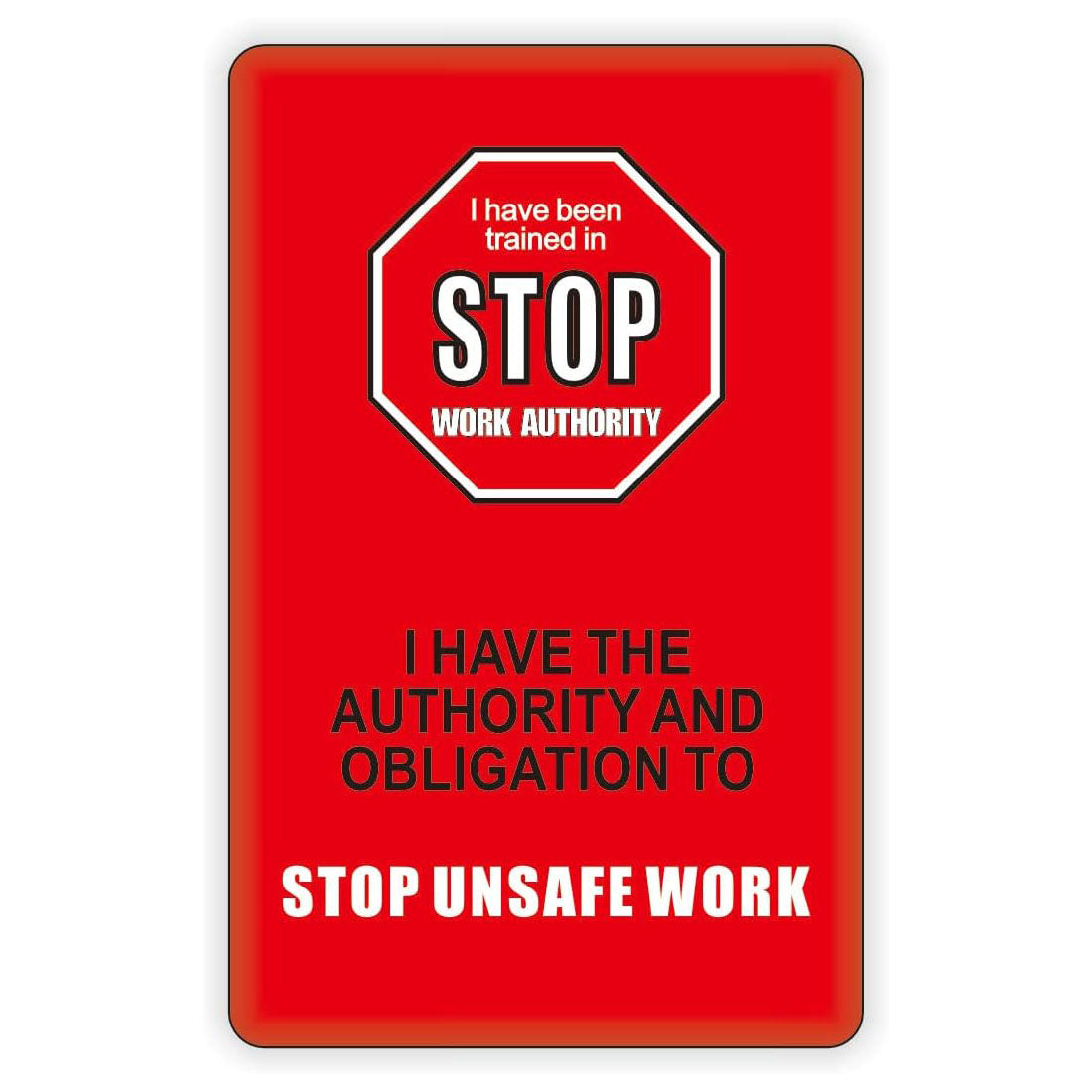 100packs Stop Working Authority Card - Red, Remind Employees to Stop U