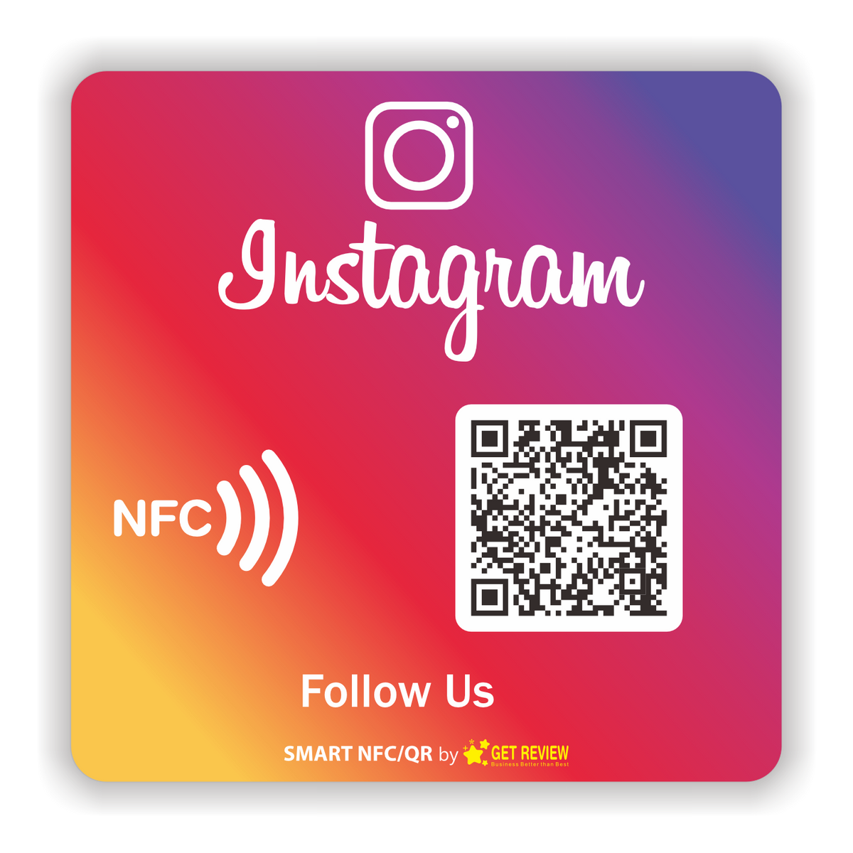 Follow us on Instagram sticker/card with QR & NFC
