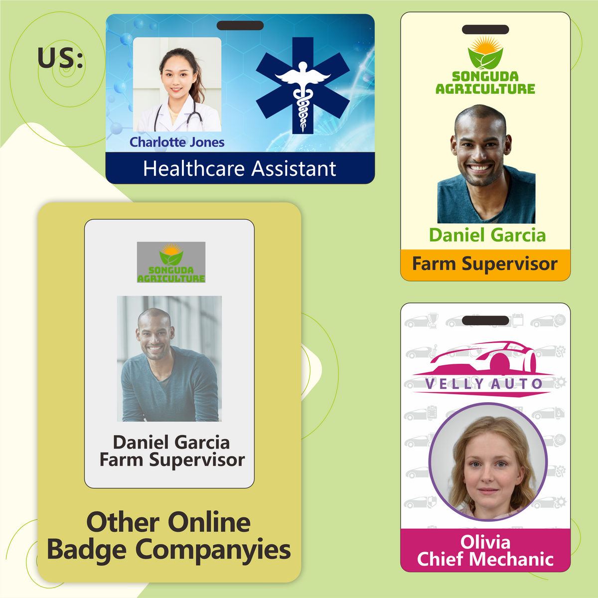 Custom Id Badge, Personalized Employee Photo Identification Card with
