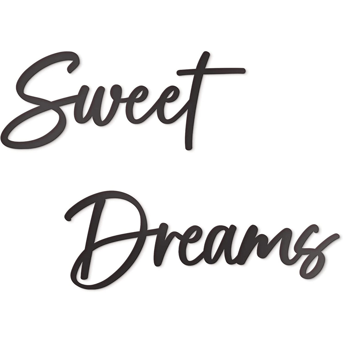Sweet Dreams Metal Sign Wall Art Decor - 35"X8" Black Modern Sweet Dre