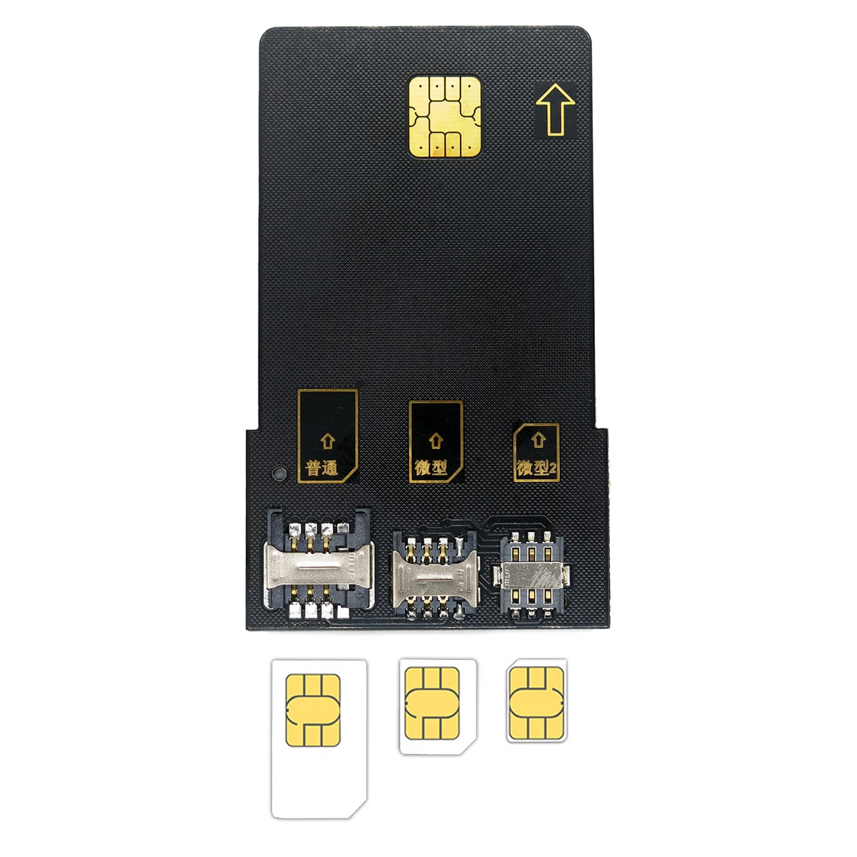 Gialer 4 in 1 Smart Card sim Card Adapter for IC Card , SIM Card with
